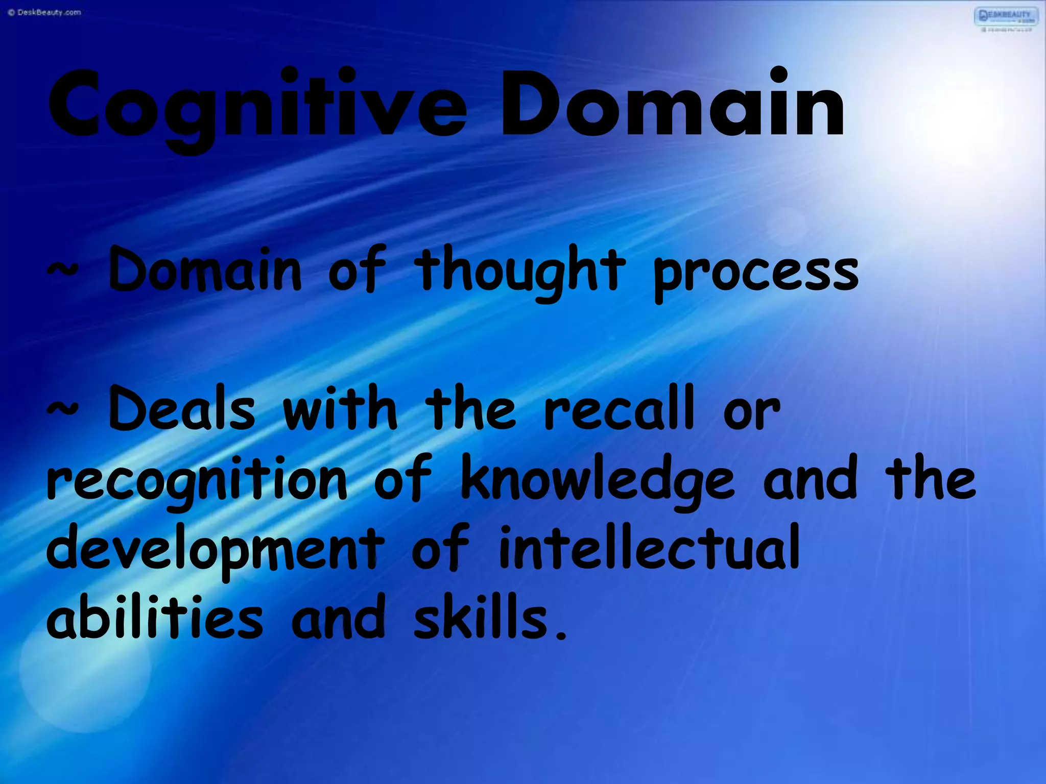 Assessment of learning in the cognitive domain | PPTX | Educational ...