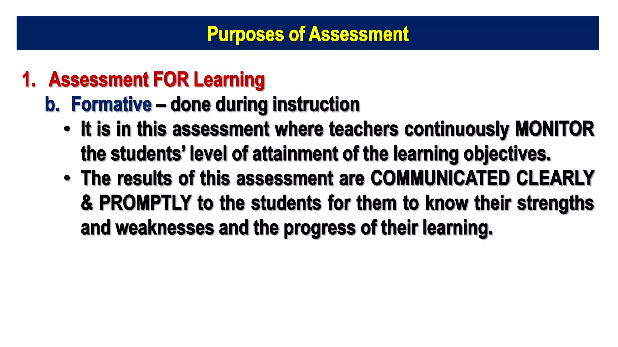 ASSESSMENT OF STUDENT LEARNING | PPTX