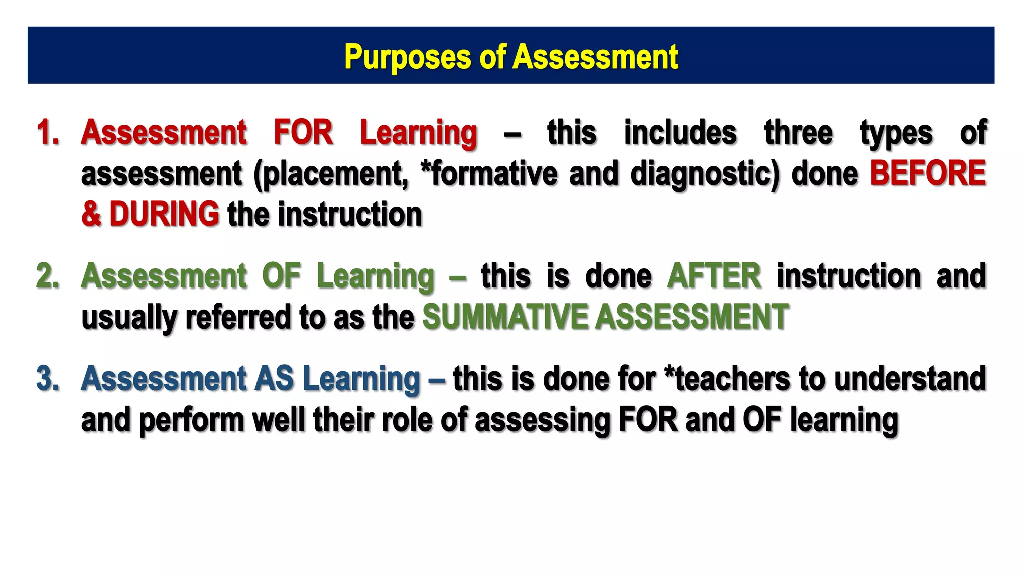 ASSESSMENT OF STUDENT LEARNING | PPTX