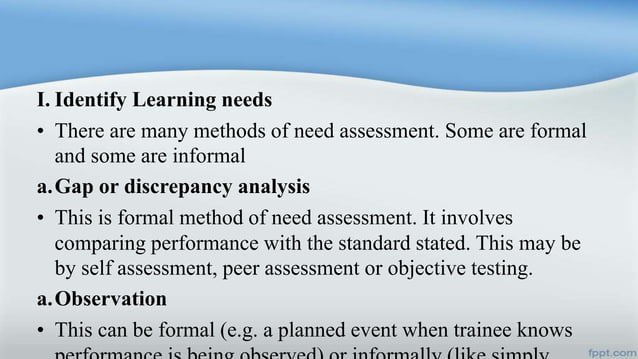 Assessment of learning needs | PPTX