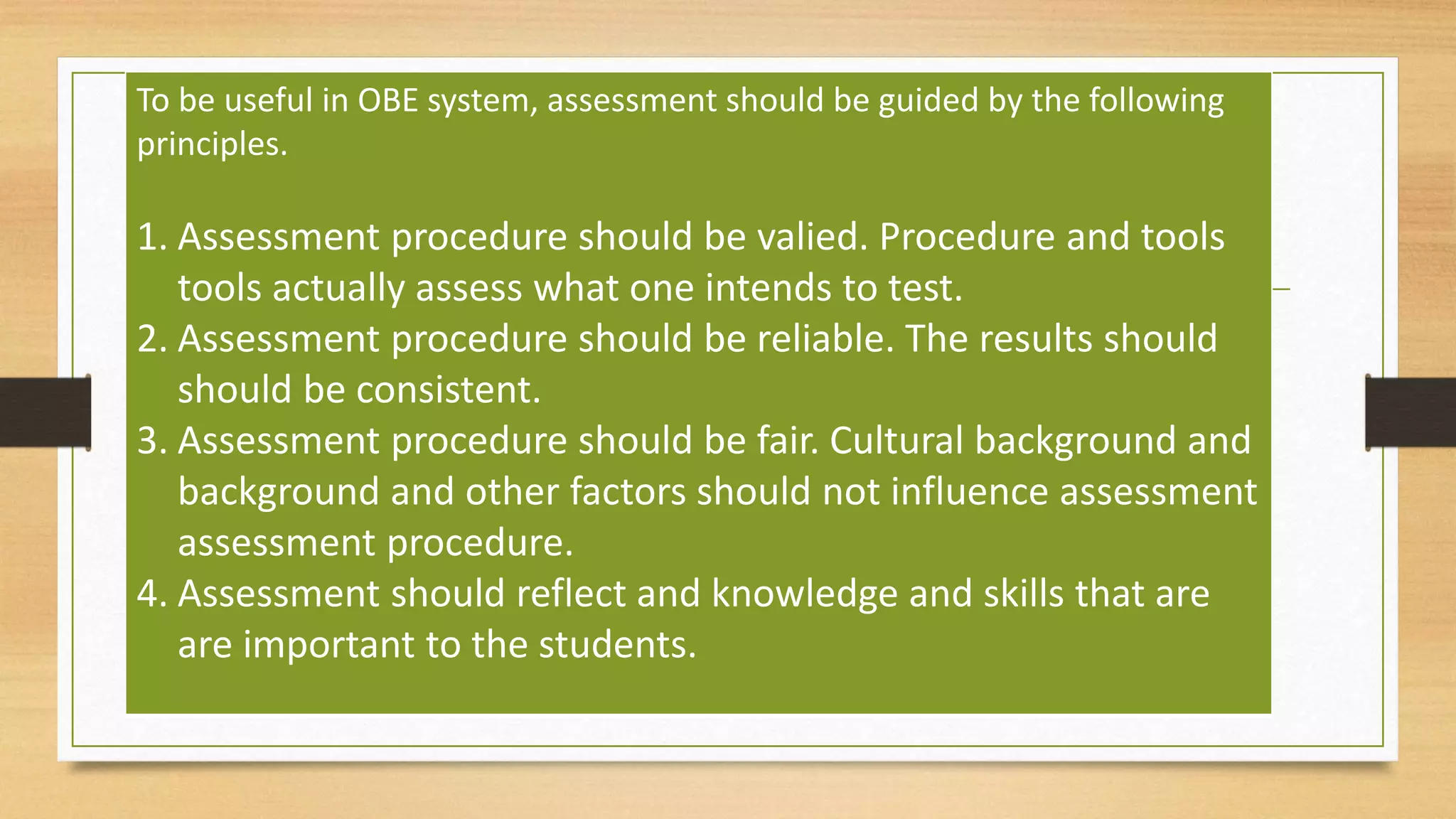 Assessment of learning outcomes in OBE | PPTX