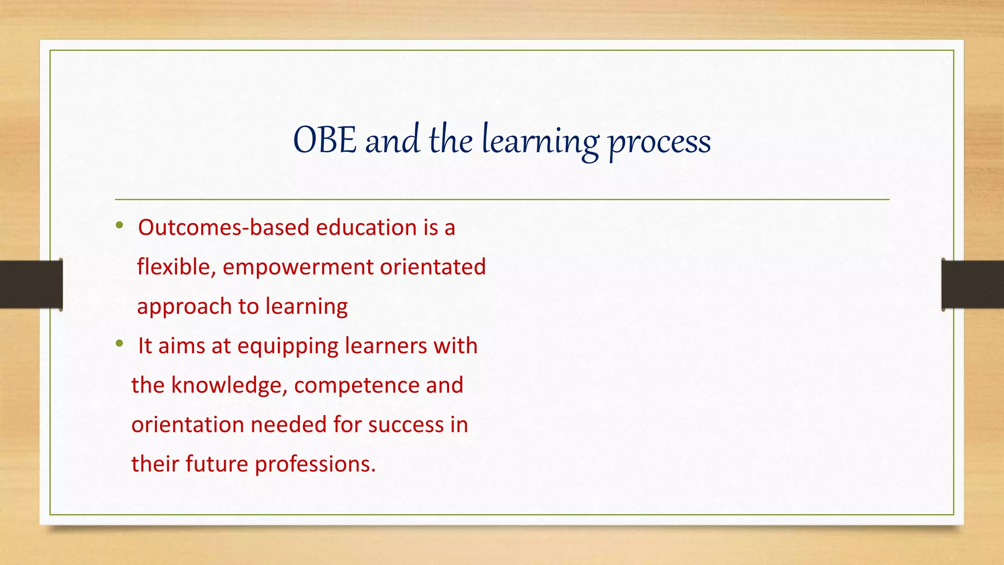 Assessment of learning outcomes in OBE | PPTX