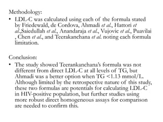 Assessment of LDL-Cholesterol: Calculated vis-A-vis Direct Method | PPT