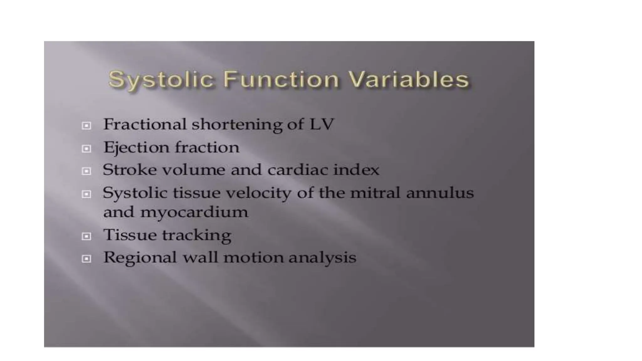 Assessment Of Lv Systolic Function By Echocardiographypptx Ppt