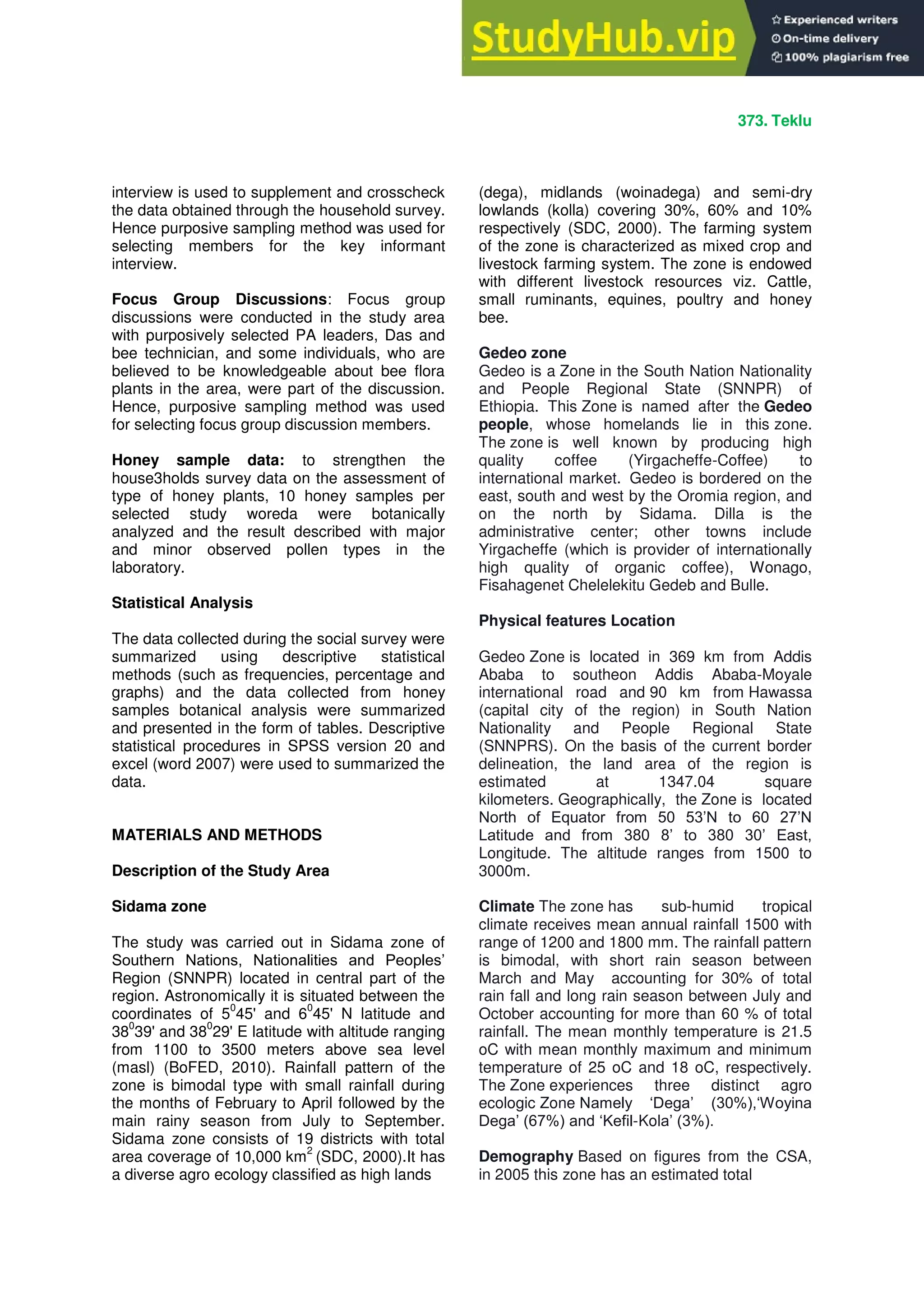 Assessment Of Major Honey Bee Flora Resources On Selected Districts Of ...