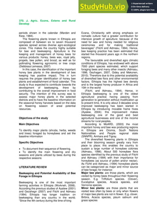 Assessment Of Major Honey Bee Flora Resources On Selected Districts Of ...