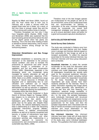 Assessment Of Major Honey Bee Flora Resources On Selected Districts Of ...