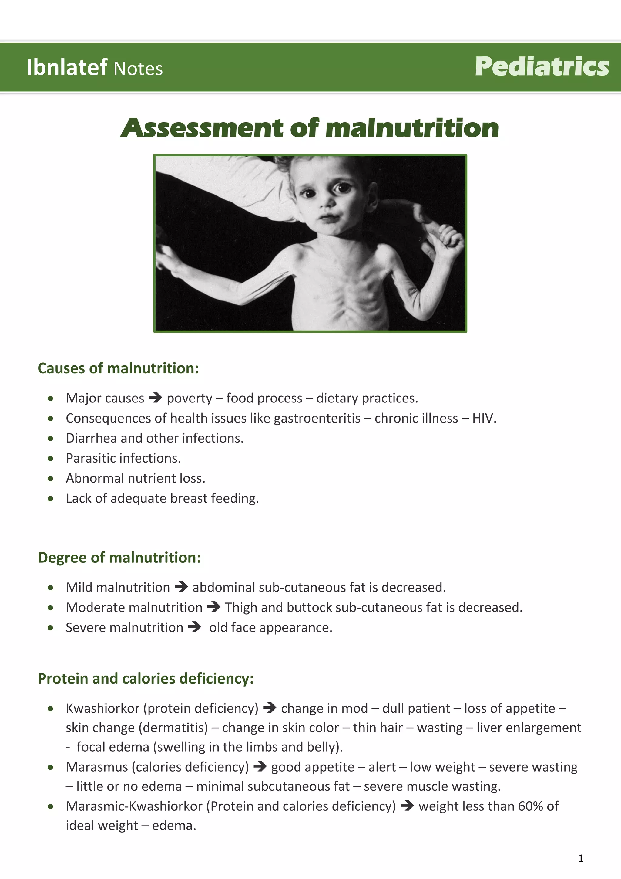 Assessment of malnutrition | PDF
