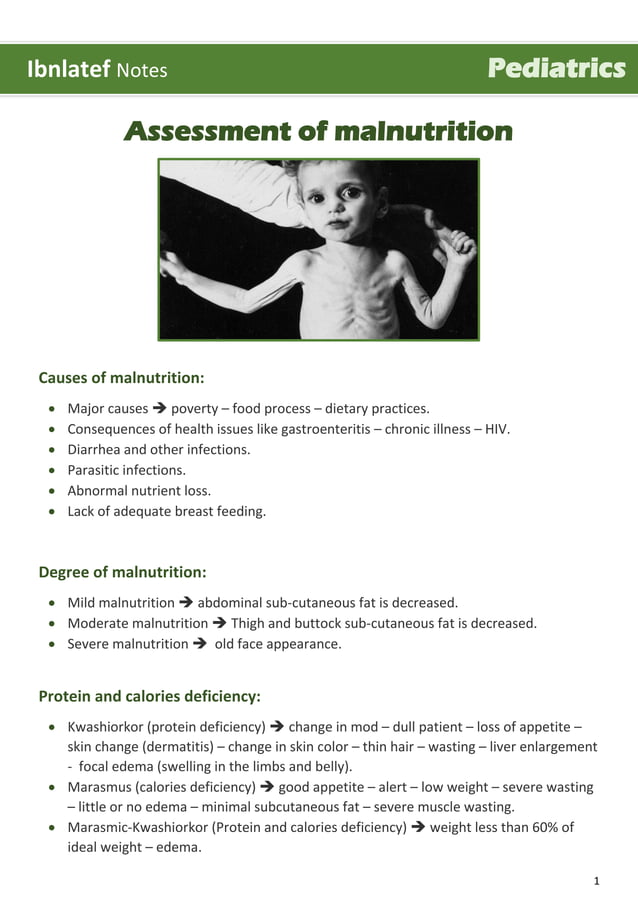 Assessment of malnutrition | PDF