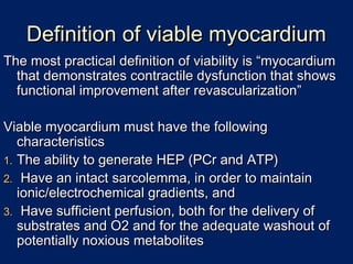 Assessment of myocardial viability | PPT