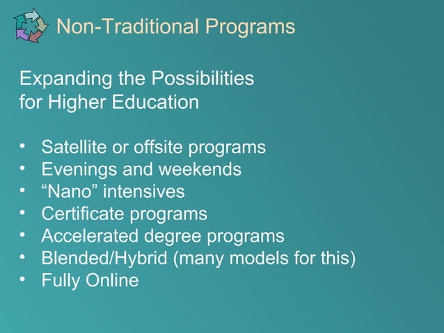 Assessment of Non-Traditional Programs and Students | PPT