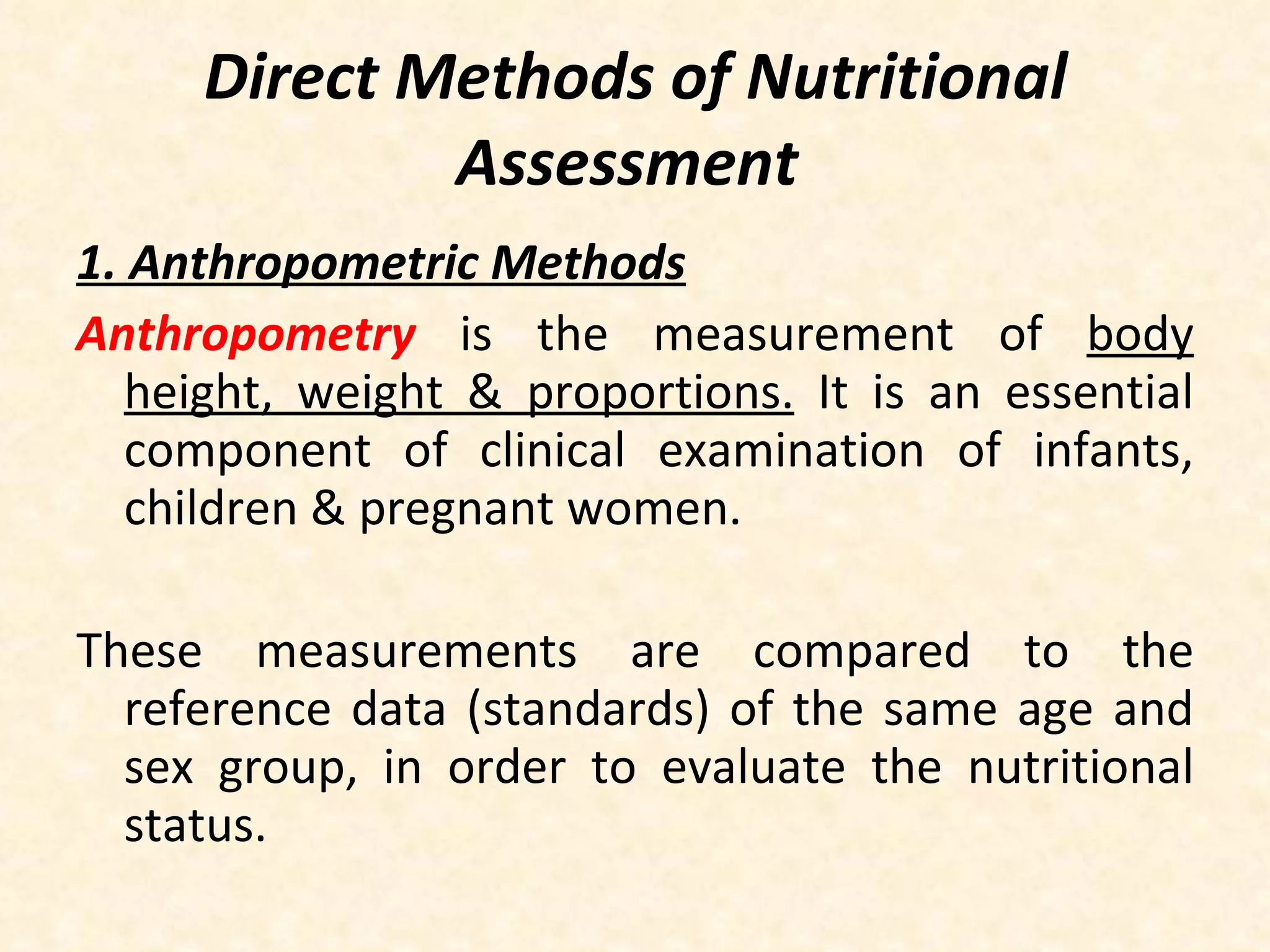 Assessment Of Nutritional Status | PPT