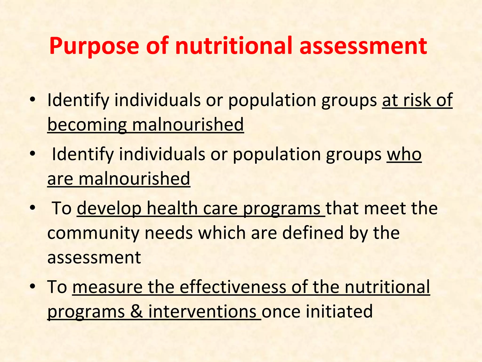 Assessment Of Nutritional Status | PPT