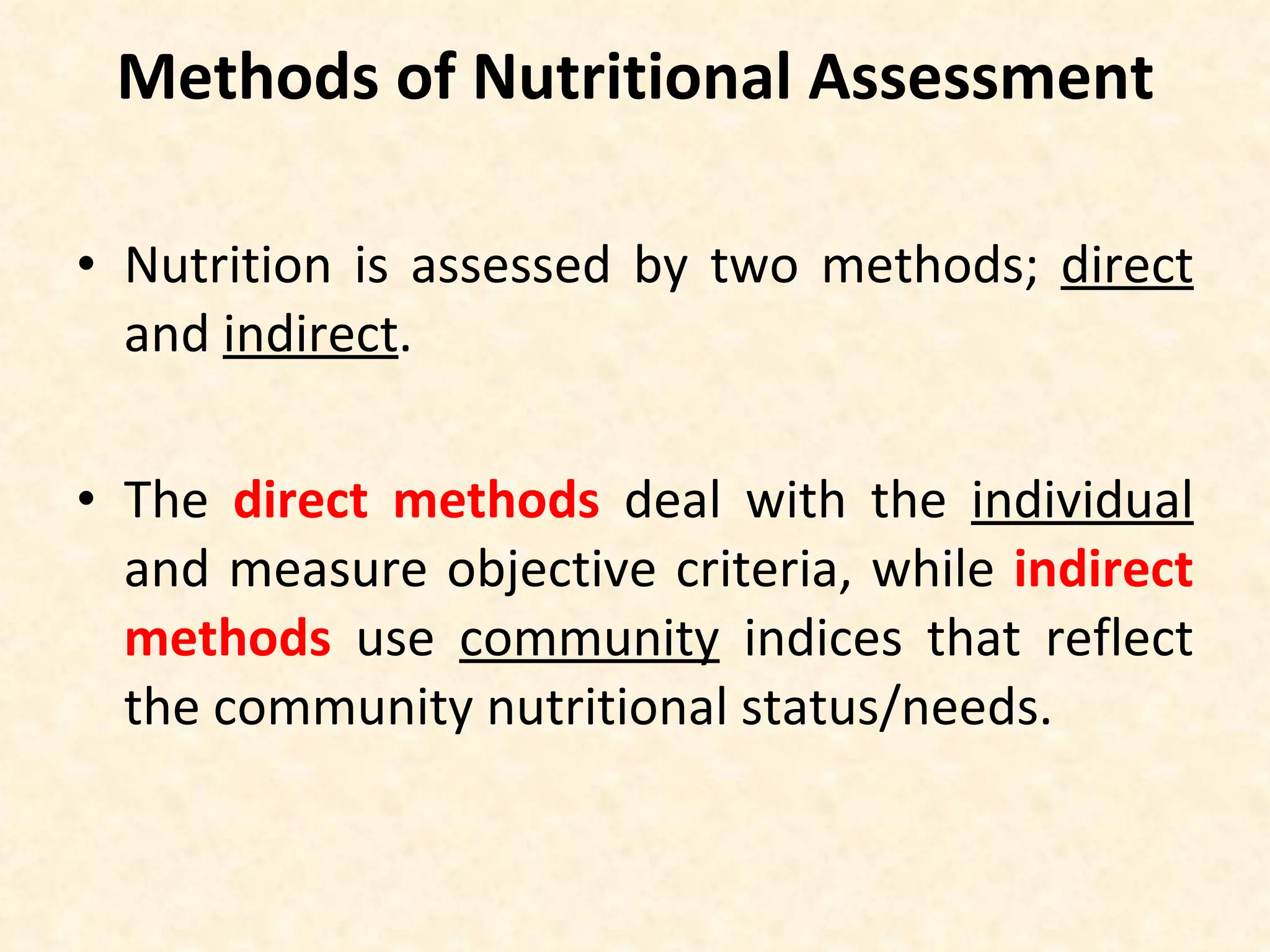 Assessment Of Nutritional Status | PPT