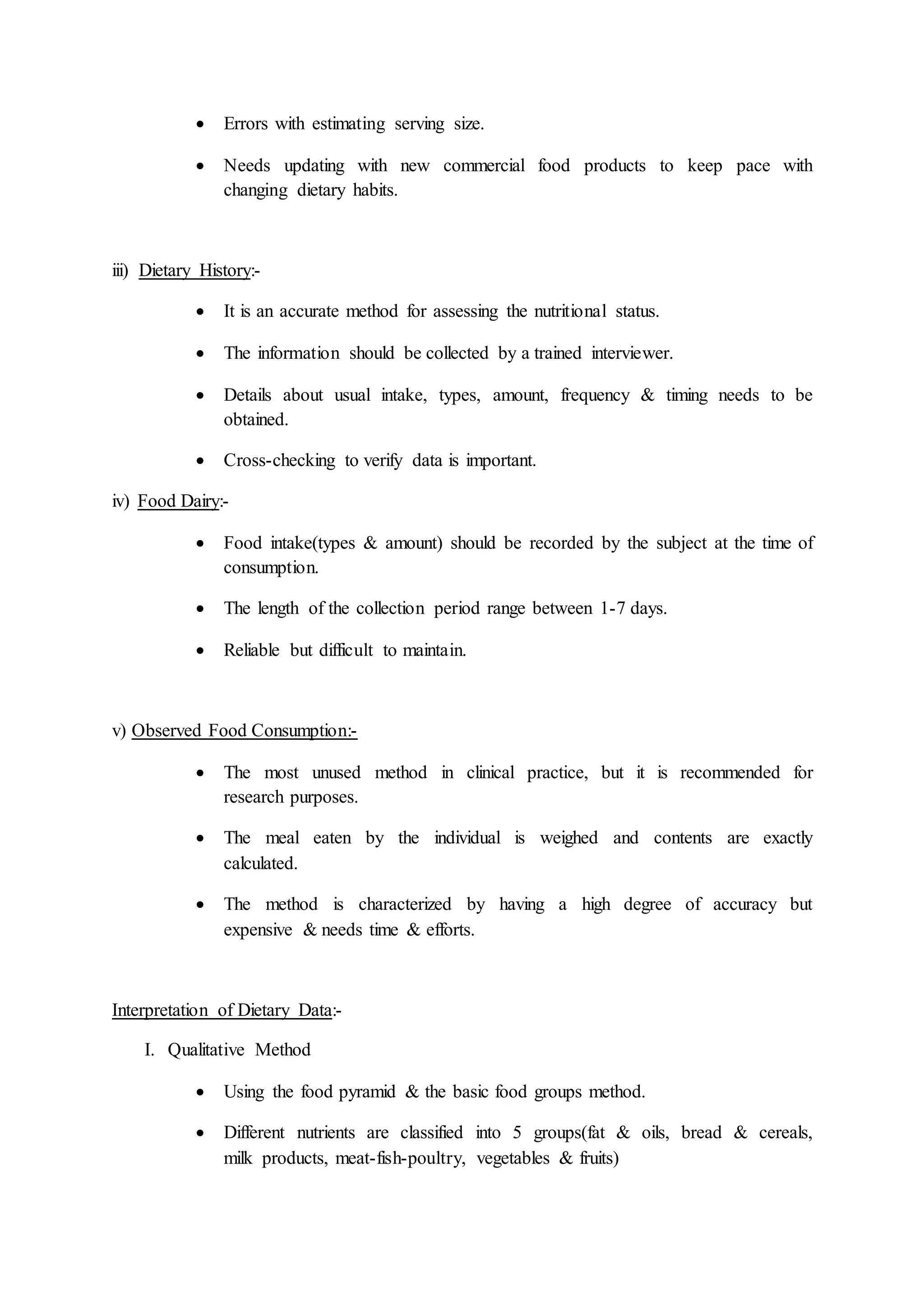 Assessment of nutritional status | DOC