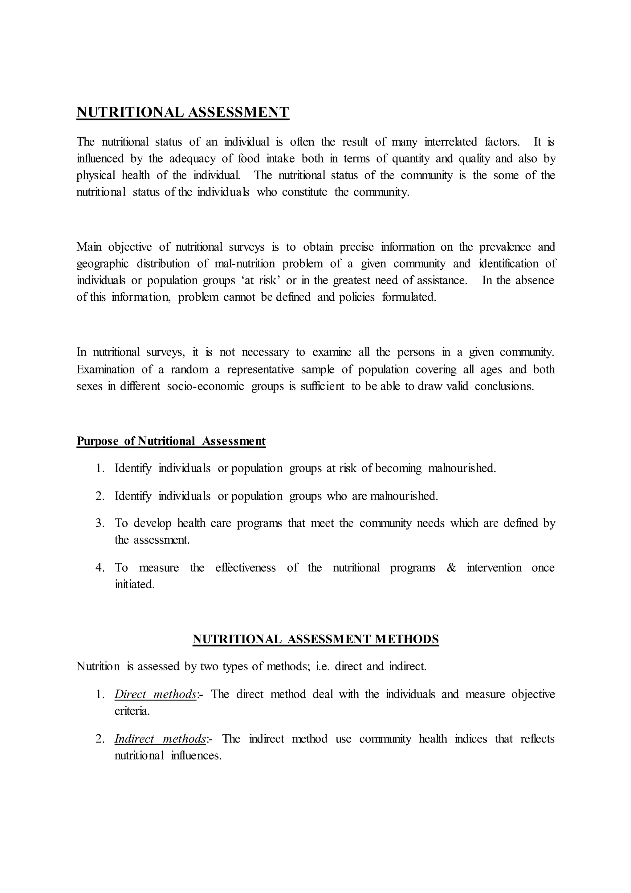 Assessment of nutritional status | DOC