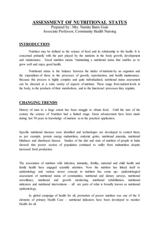 Assessment of nutritional status | DOC