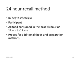 Assessment of nutritional status - methods | PPTX
