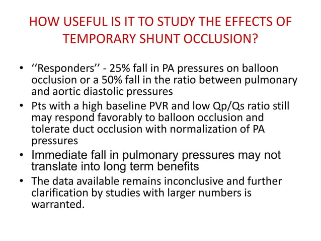 Assessment of operability of left to right shunts | PPTX | Heart and ...