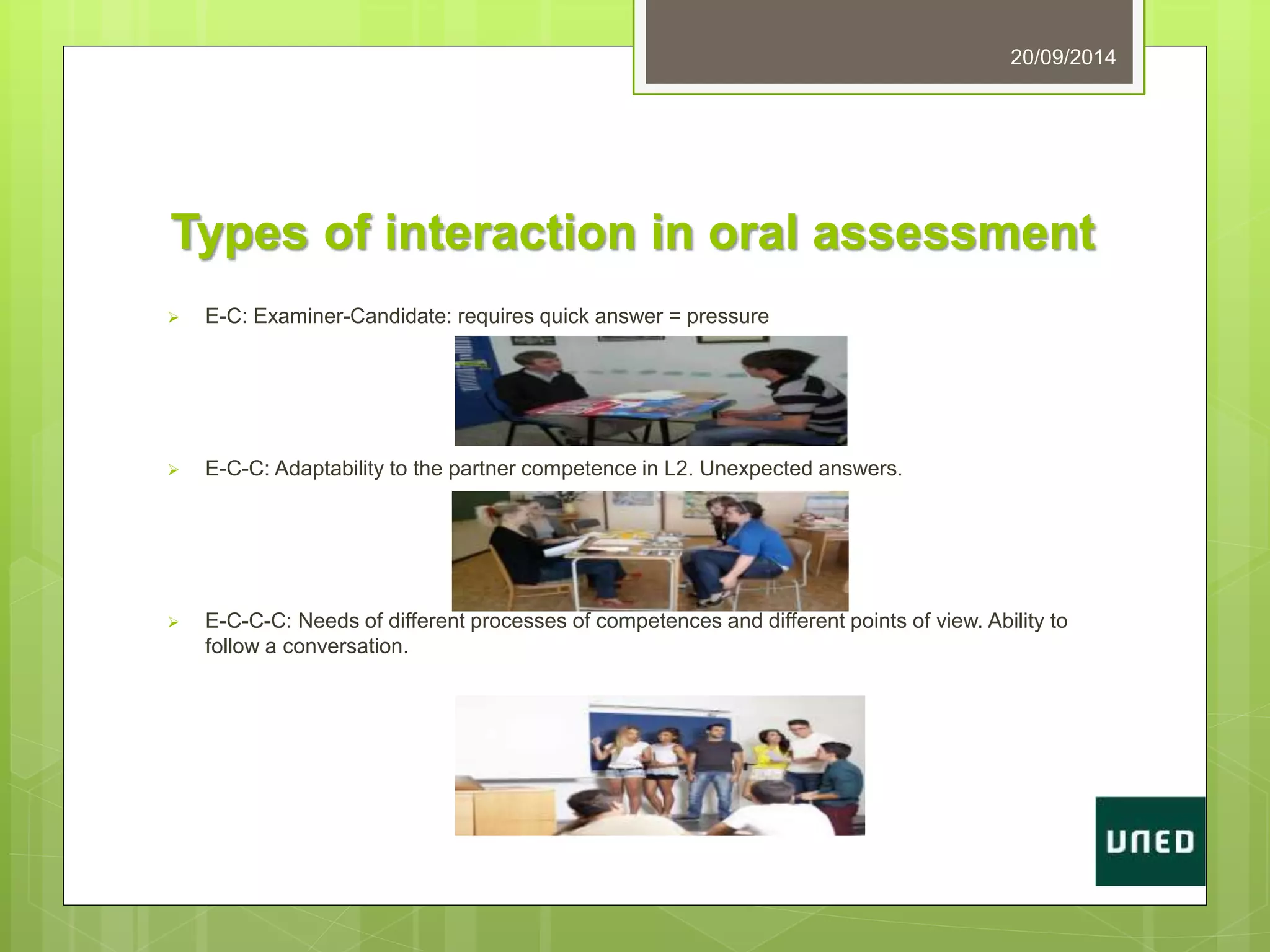 Assessment of oral skills roleplay | PPTX