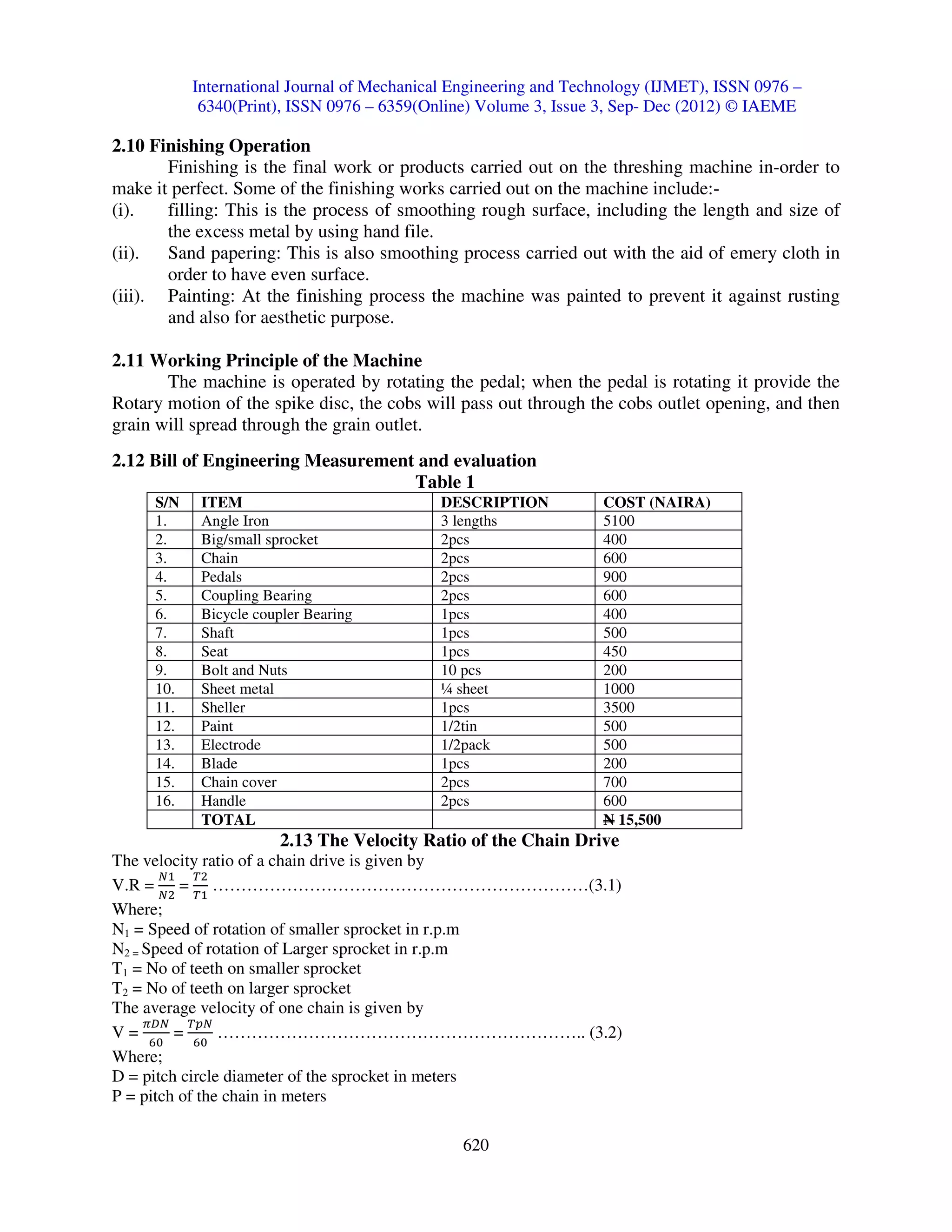Assessment of pedal operated maize thresher for rural dwellers | PDF