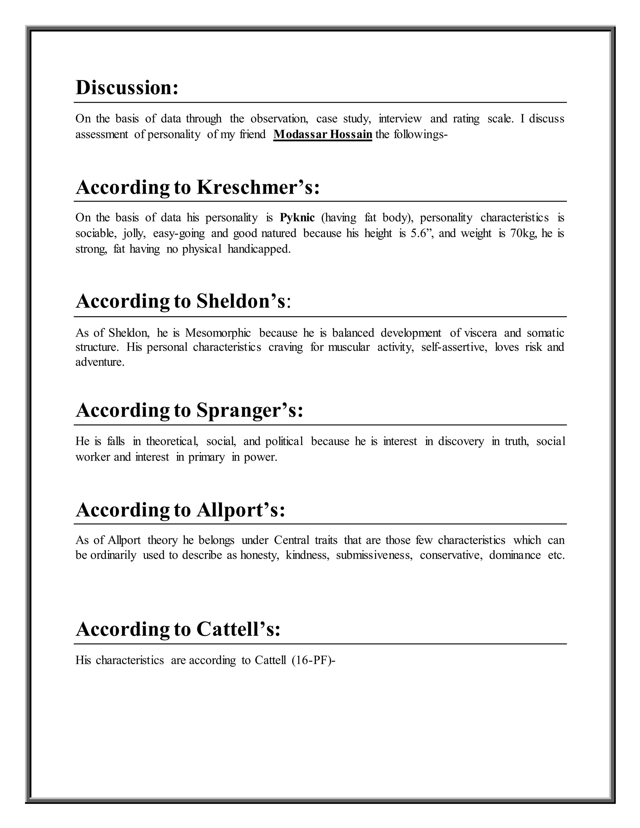 Assessment of personality | DOCX