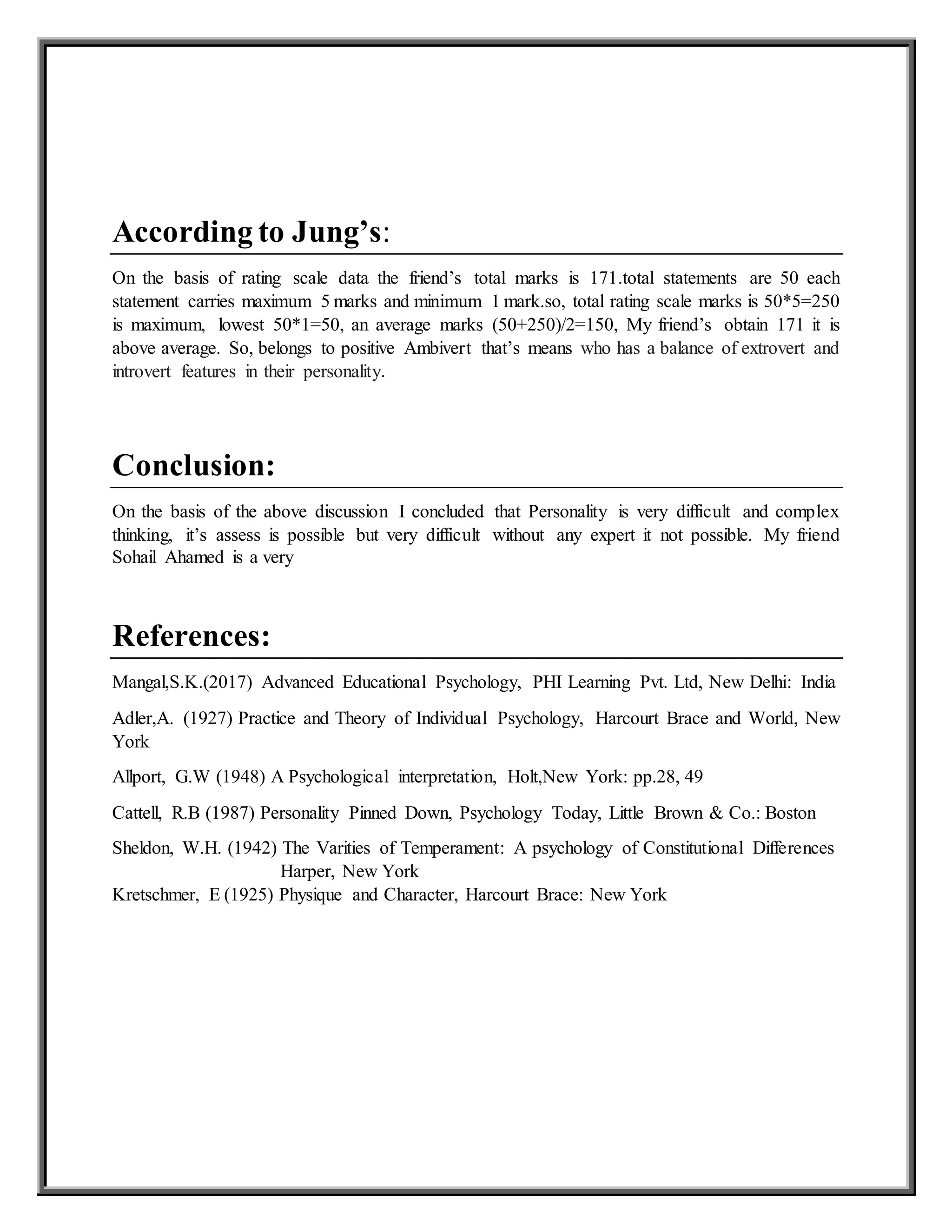 Assessment of personality | DOCX