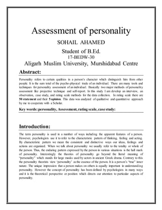 Assessment of personality | DOCX