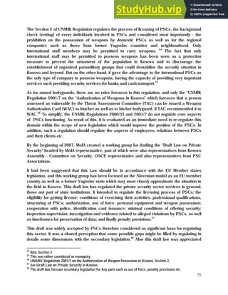 Assessment Of Private Security Companies In Kosovo | PDF