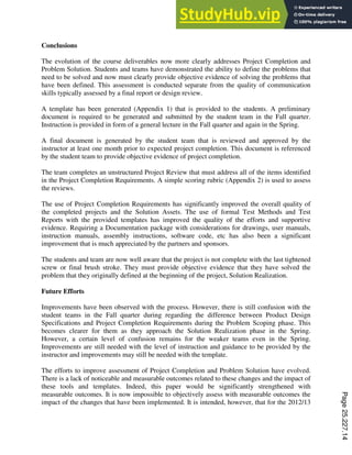 Assessment Of Project Completion For Capstone Design Projects | PDF