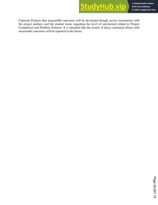 Assessment Of Project Completion For Capstone Design Projects | PDF