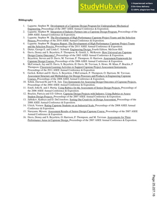 Assessment Of Project Completion For Capstone Design Projects | PDF