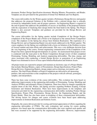 Assessment Of Project Completion For Capstone Design Projects | PDF