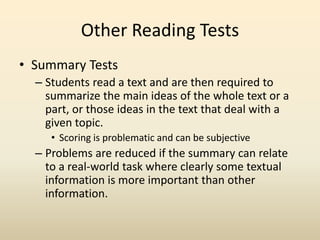 Assessment of reading | PPTX