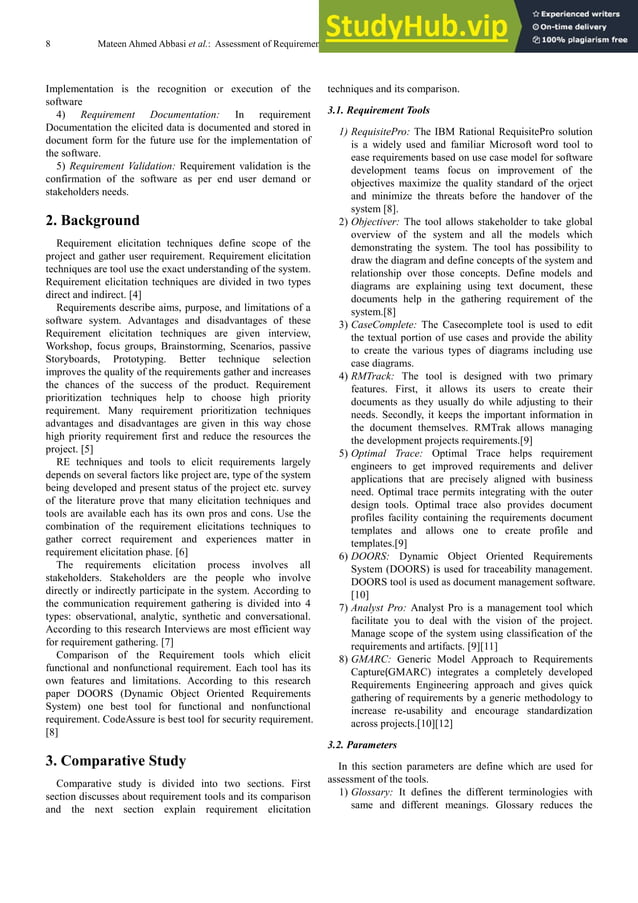 Assessment Of Requirement Elicitation Tools And Techniques By Various Parameters | PDF