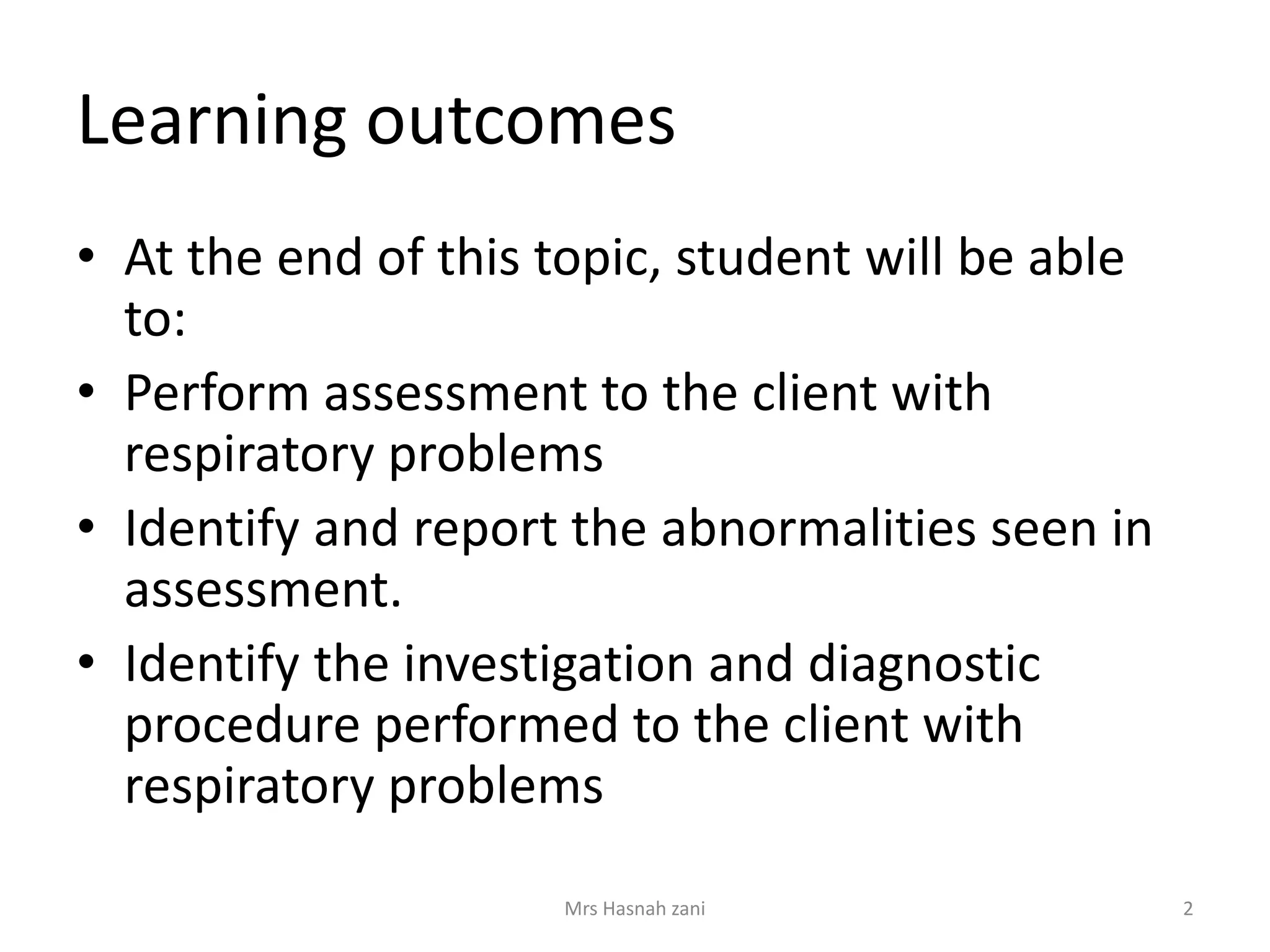 Assessment of respiratory system | PPTX