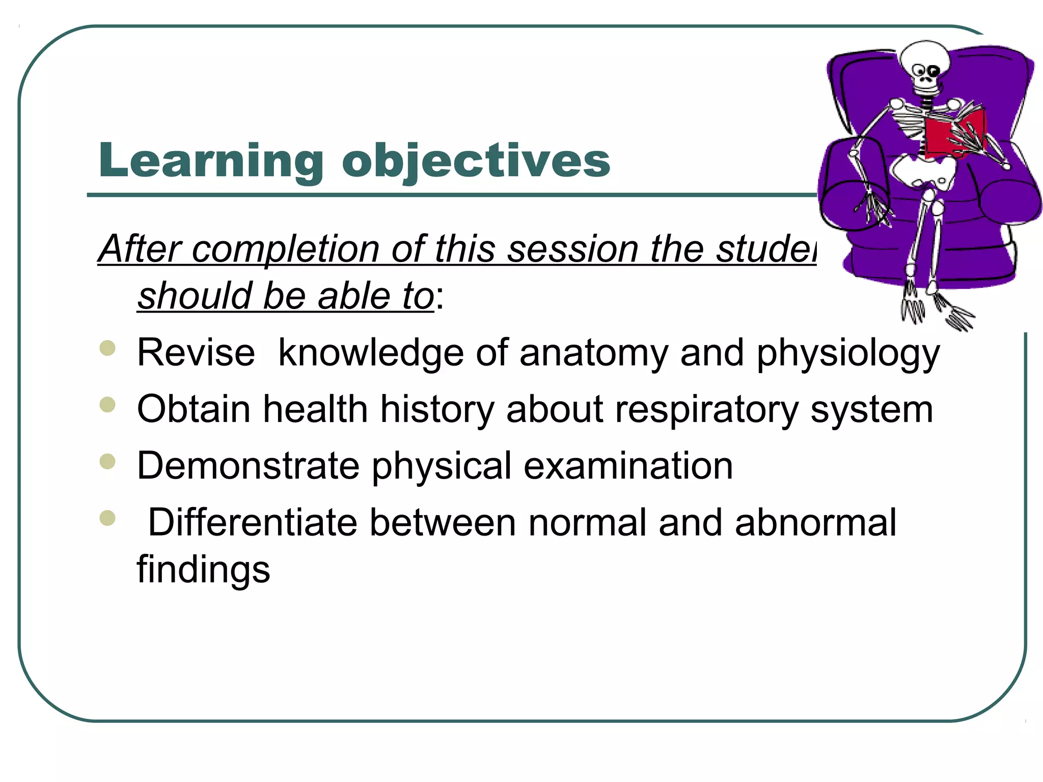 Assessment of respiratory system | PPT