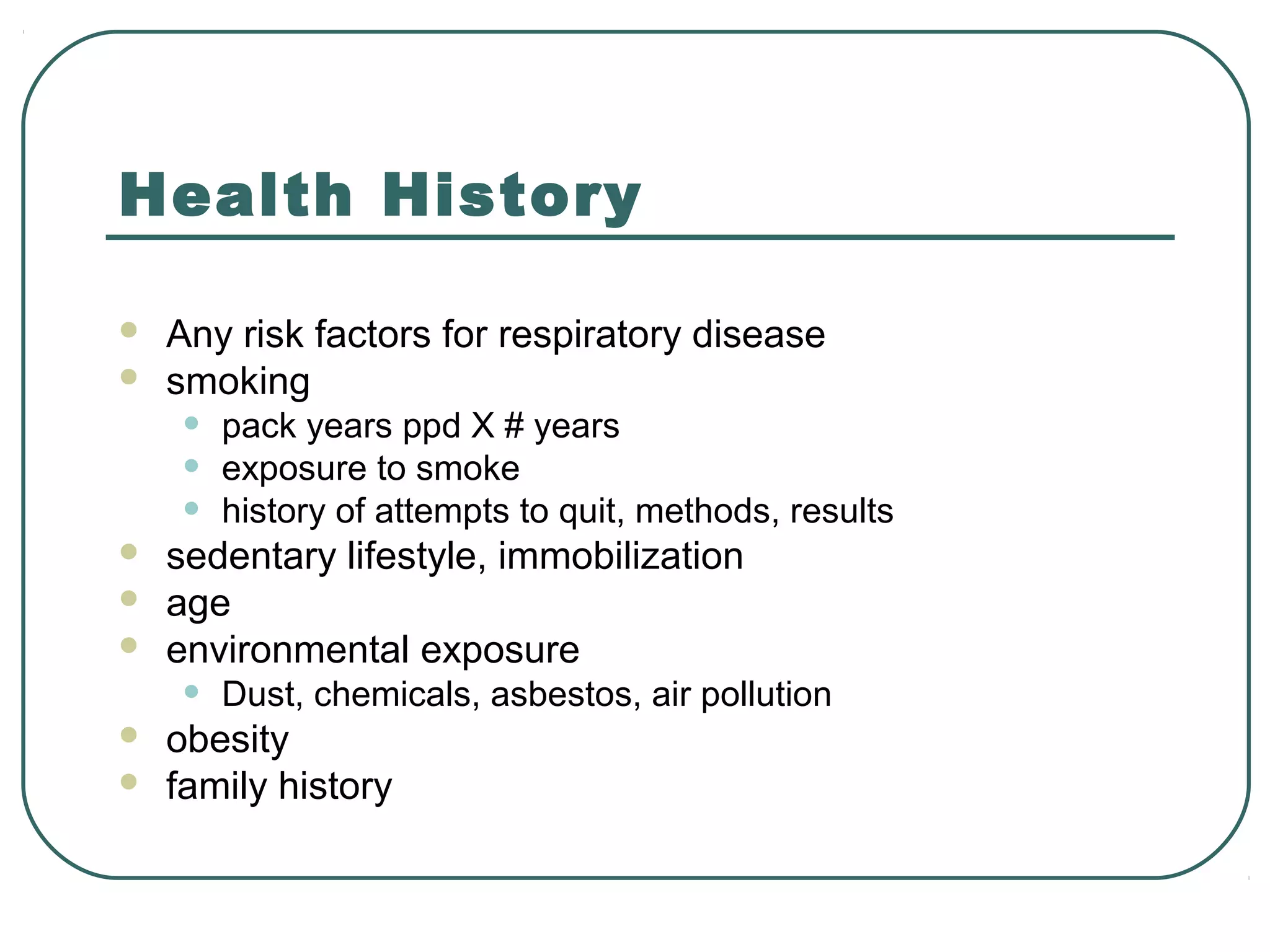 Assessment of respiratory system | PPT