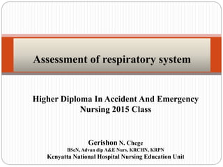 Assessment of respiratory system 2 | PPTX | Lung and Respiratory Health ...