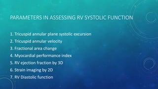 Assessment of rv function | PPTX