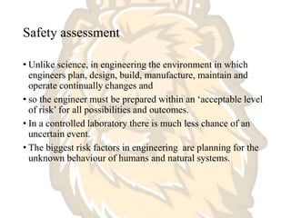 Assessment of safety and risk | PPT
