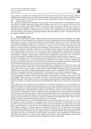 Assessment of saving culture among households in ethiopia | PDF