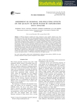 Assessment Of Seasonal And Polluting Effects On The Quality Of River ...