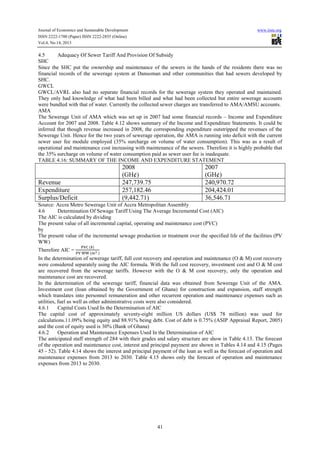 Assessment of sewerage tariff in accra | PDF
