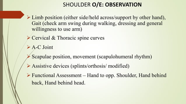 Assessment of shoulder | PPTX