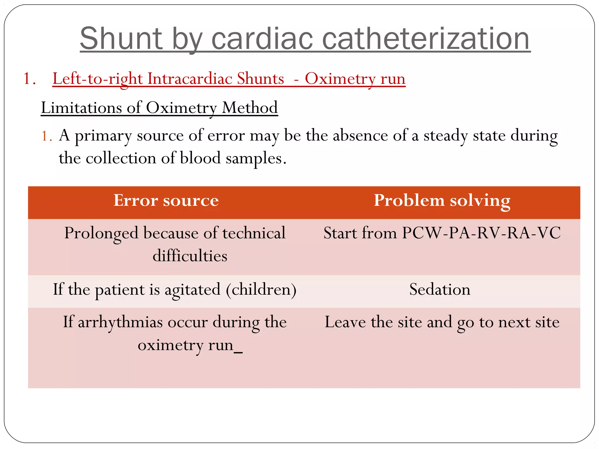Assessment of shunt by cardiac catheterization | PPT