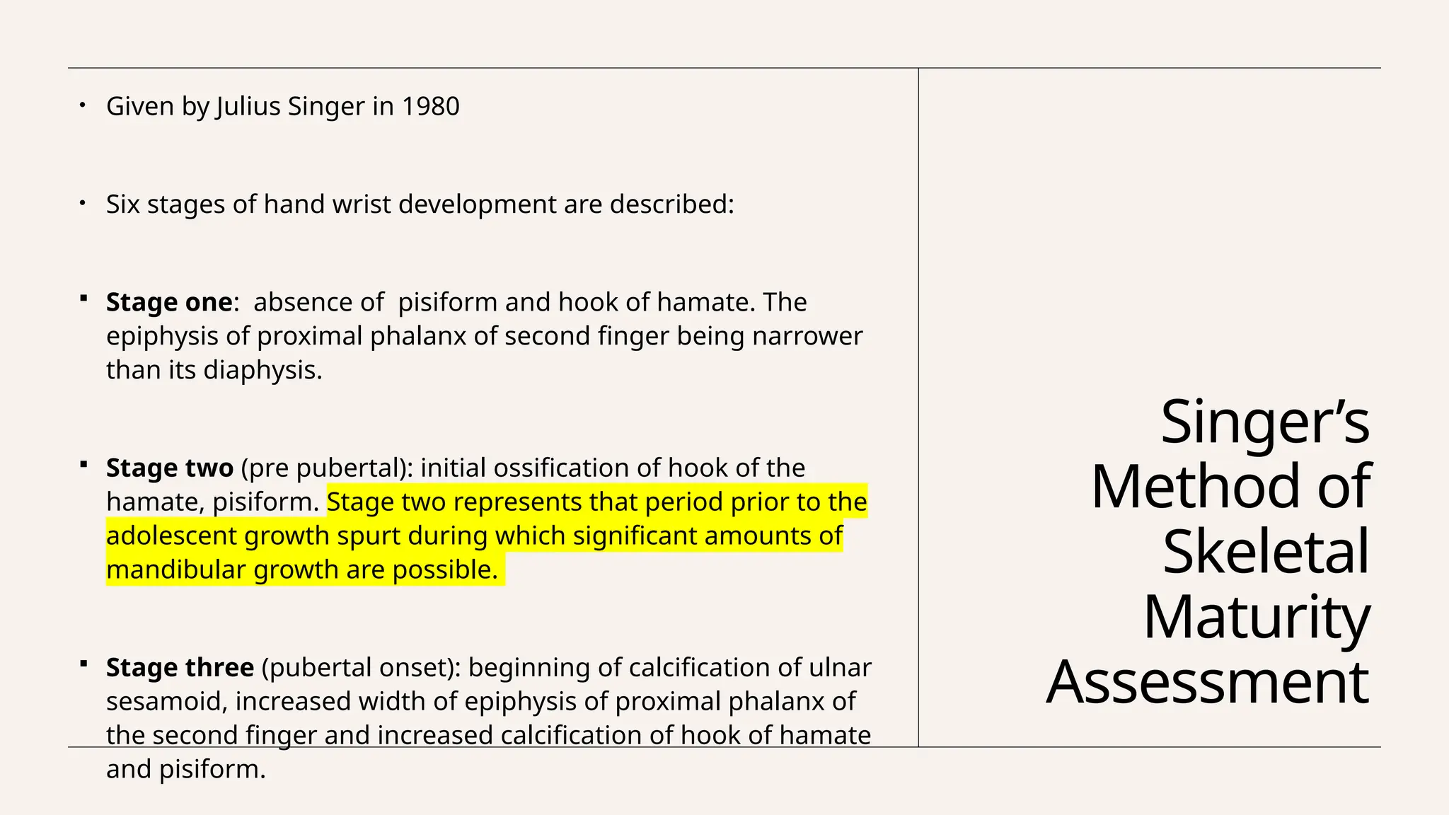 Assessment of skeletal age in Orthodontics | PPTX