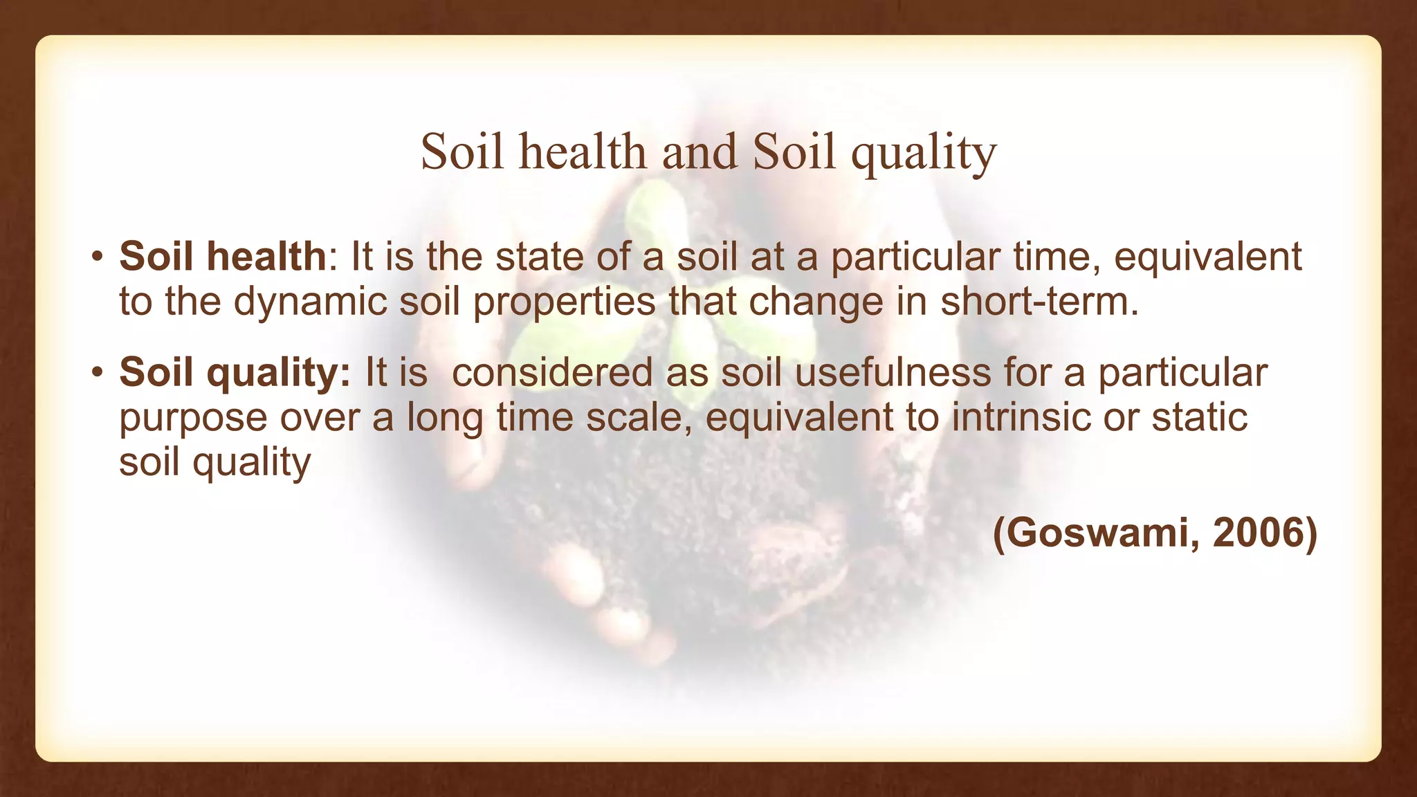 Assessment of soil quality for soil health | PPTX