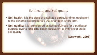 Assessment of soil quality for soil health | PPTX