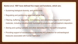 Assessment of soil quality for soil health | PPTX